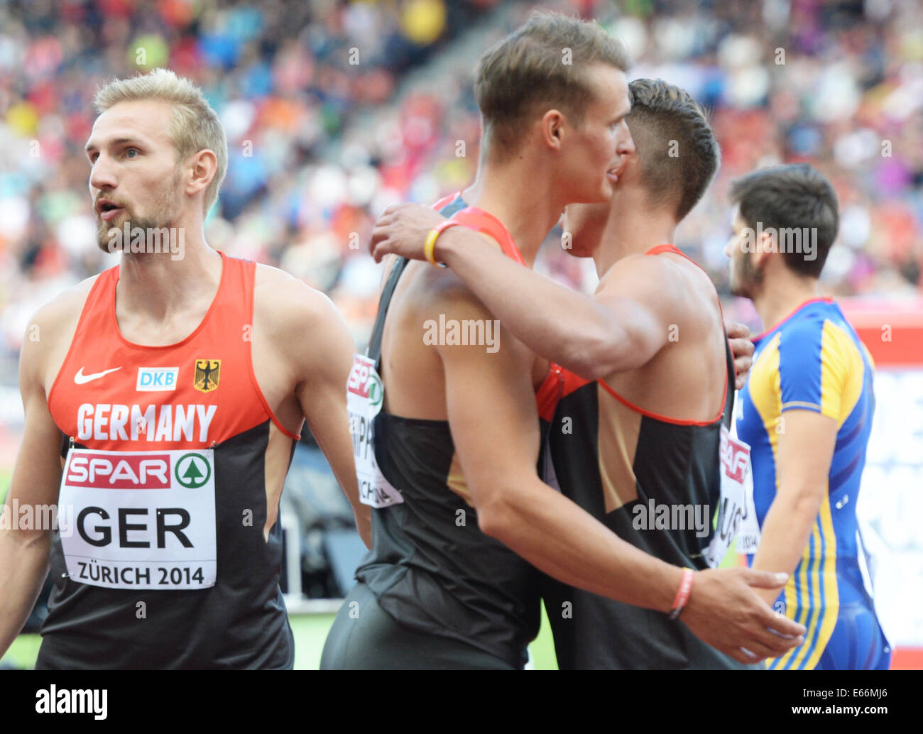 Zurich, Switzerland. 16th Aug, 2014. Lukas Jakubczyk (L-R), Sven ...