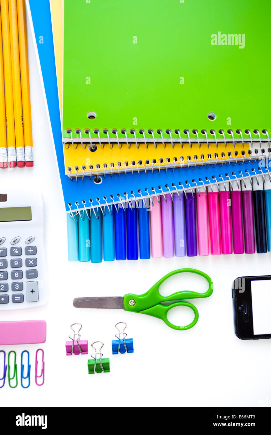 New school supplies prepared for new school year Stock Photo - Alamy