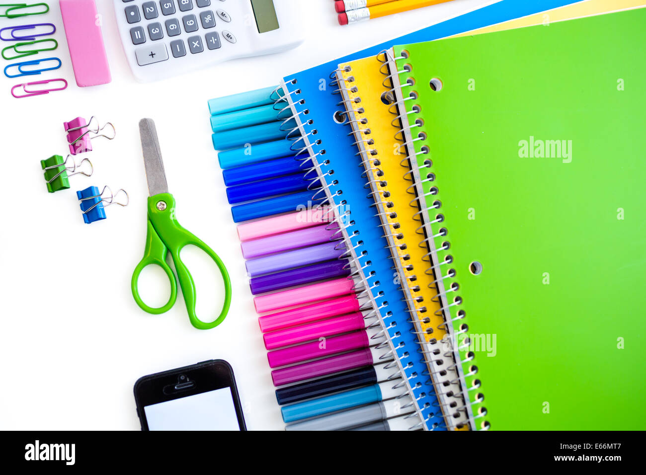 New school supplies prepared for new school year Stock Photo - Alamy