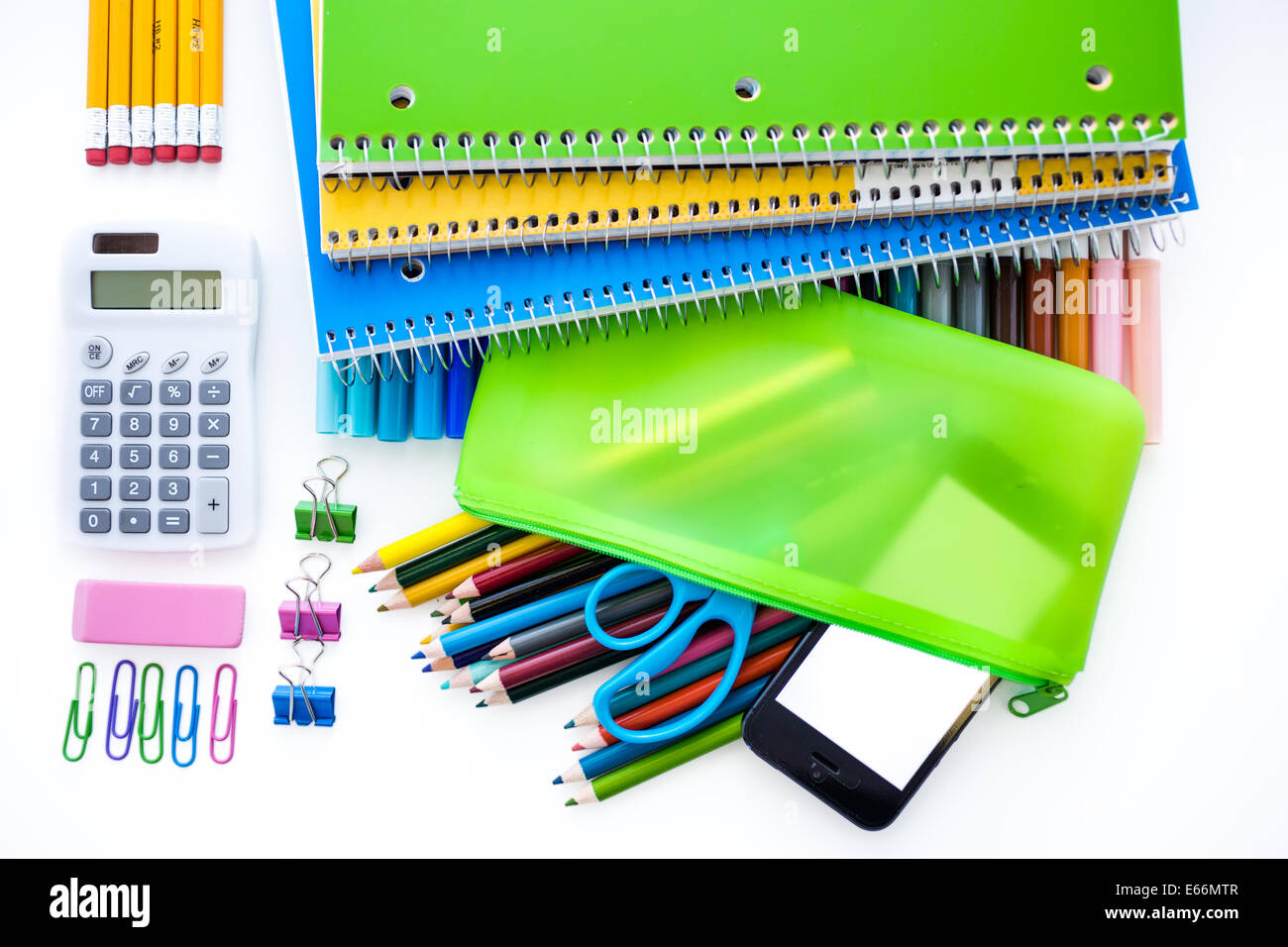 New school supplies prepared for new school year Stock Photo - Alamy