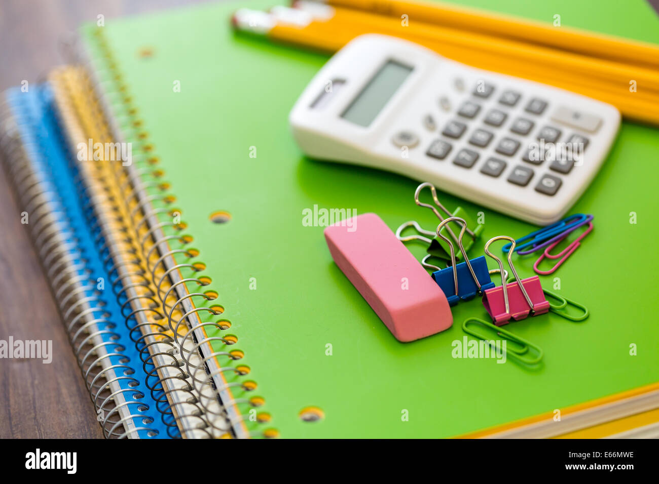 New school supplies prepared for new school year Stock Photo - Alamy