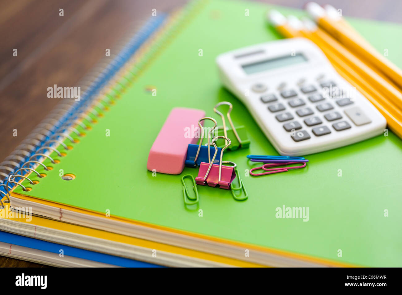 New school supplies prepared for new school year Stock Photo - Alamy