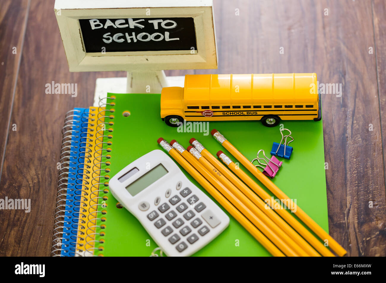 New school supplies prepared for new school year Stock Photo - Alamy