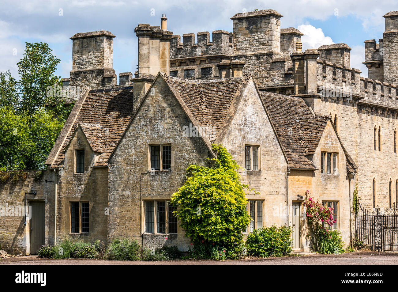 A historic old house next to Cecily Hill barracks (faux medieval castle ...