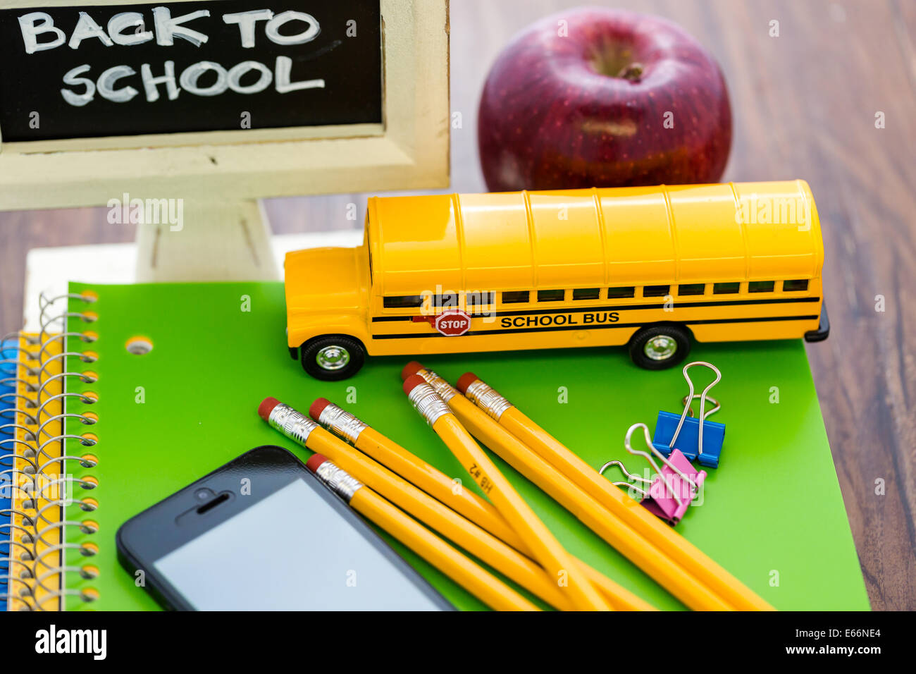 New school supplies prepared for new school year Stock Photo - Alamy