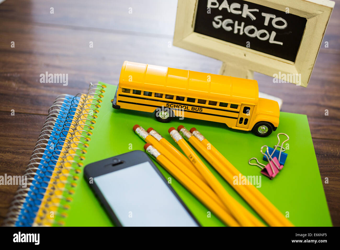 New school supplies prepared for new school year Stock Photo - Alamy