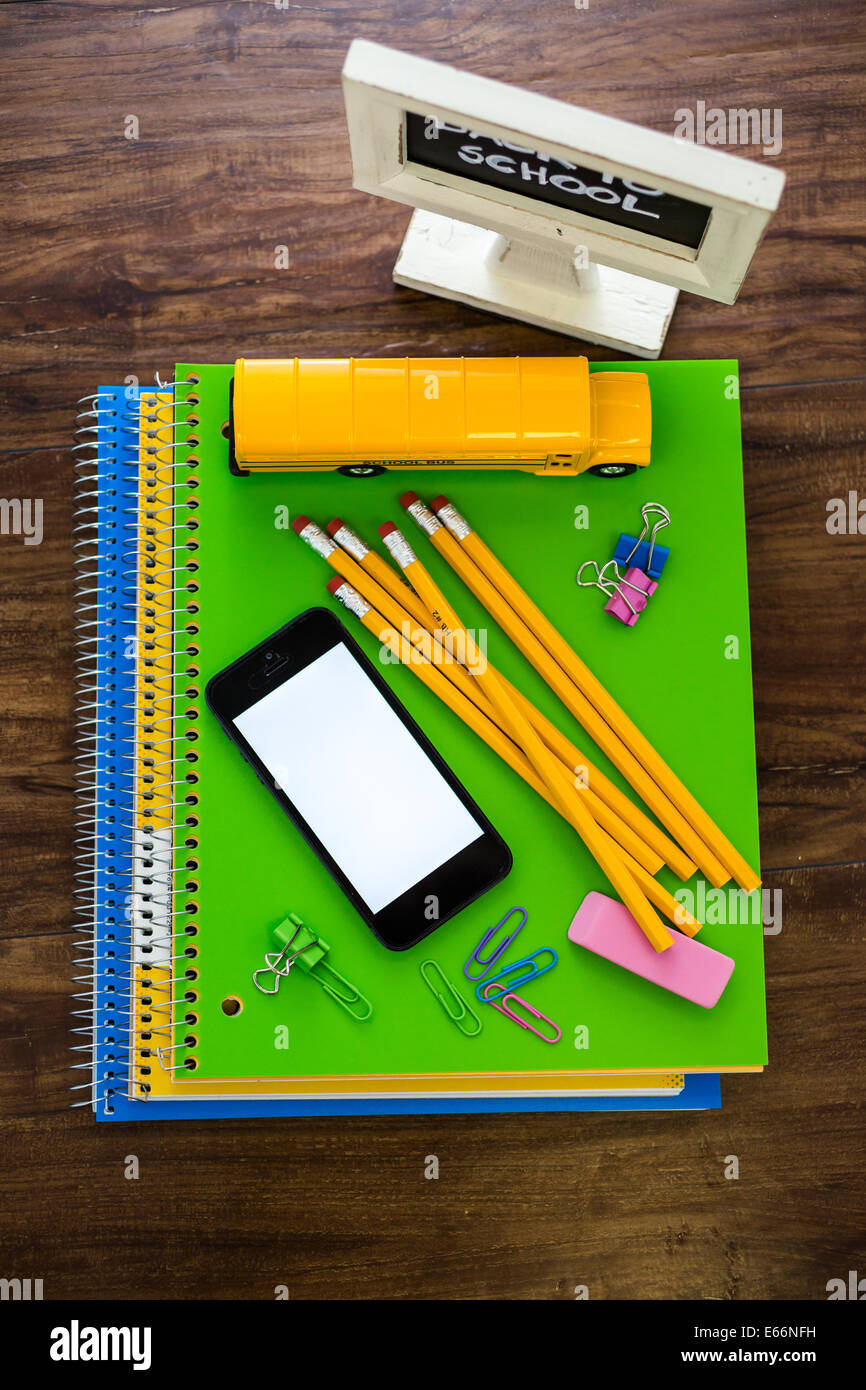 New school supplies prepared for new school year Stock Photo - Alamy