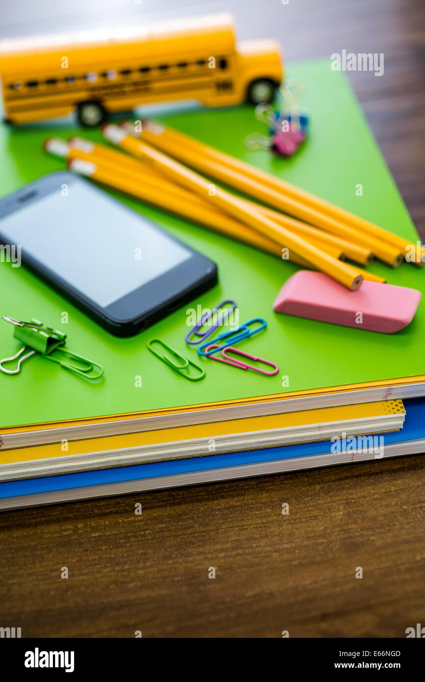 New school supplies prepared for new school year Stock Photo - Alamy