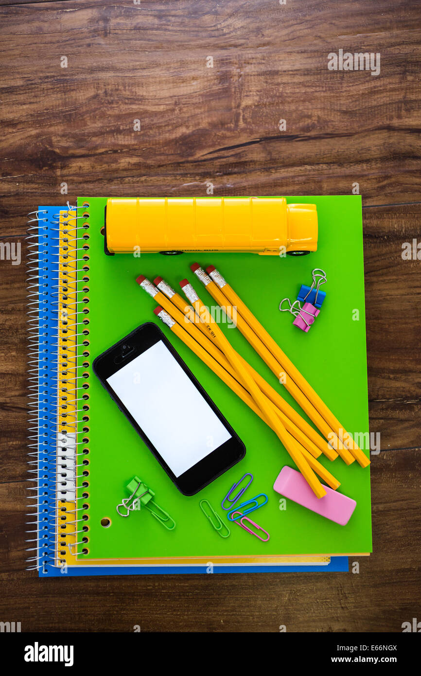New school supplies prepared for new school year Stock Photo - Alamy