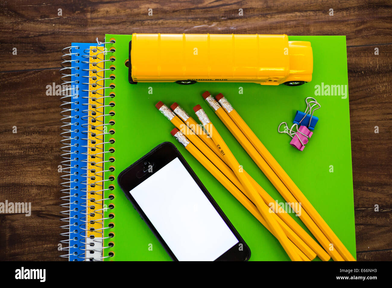 New school supplies prepared for new school year Stock Photo - Alamy