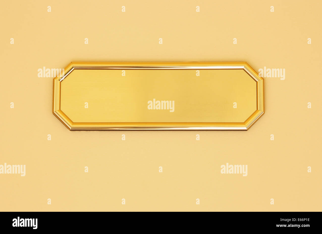 Blank golden sign, put any own text here Stock Photo - Alamy