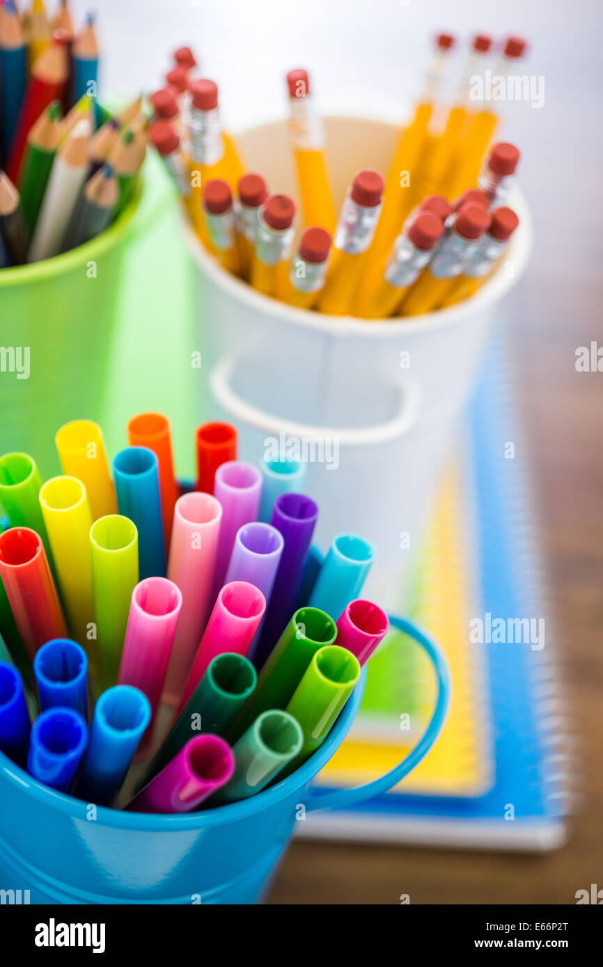 New school supplies prepared for new school year Stock Photo - Alamy