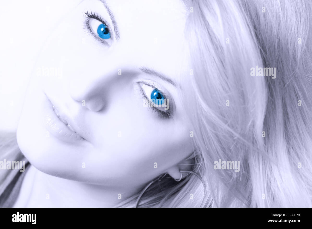 Face of young pretty girl with blue eyes Stock Photo - Alamy
