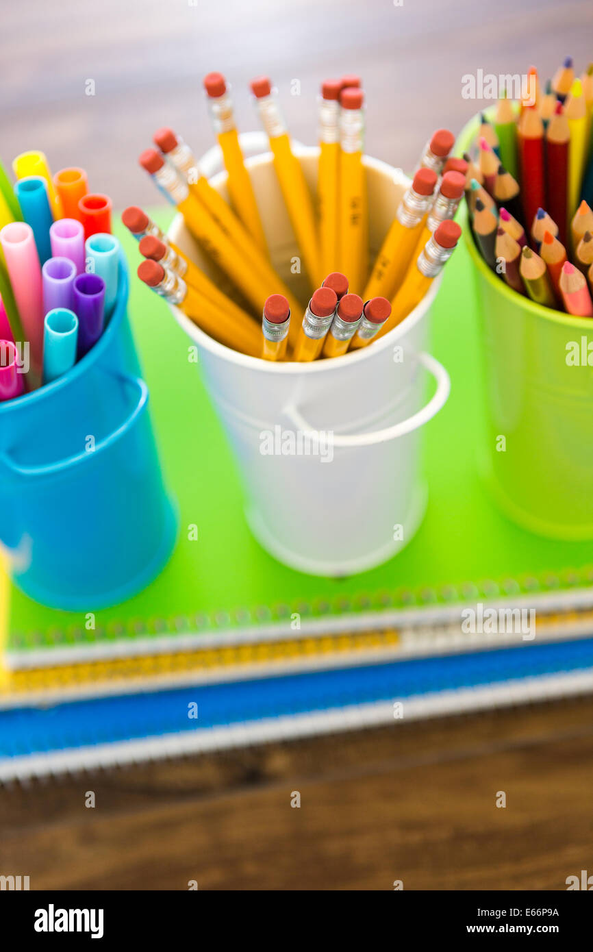 New school supplies prepared for new school year Stock Photo - Alamy