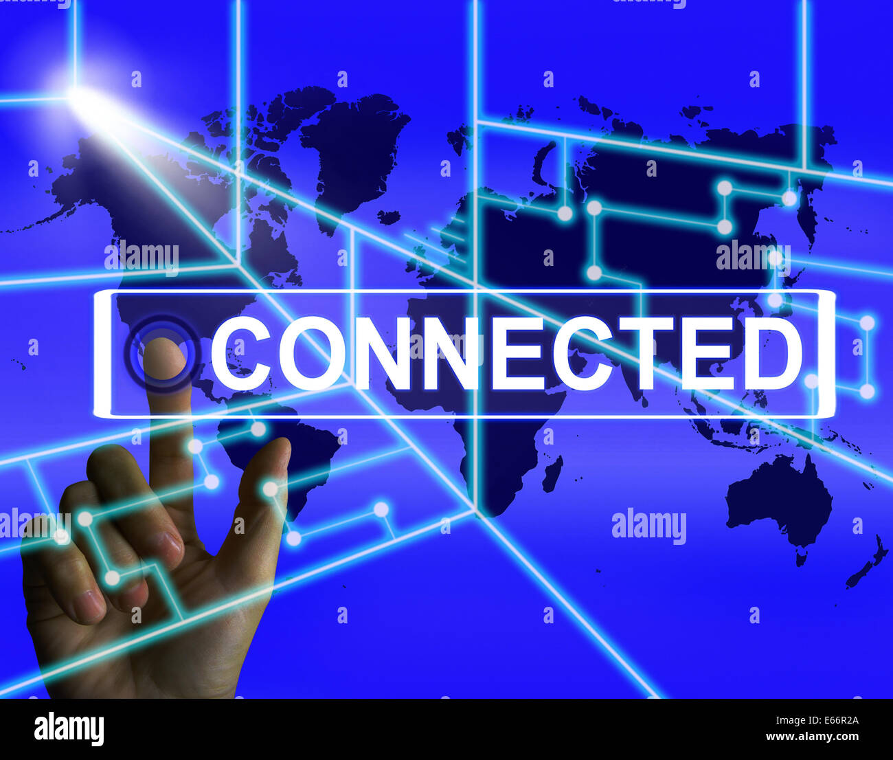 Connected Screen Indicating Networking connecting and International ...