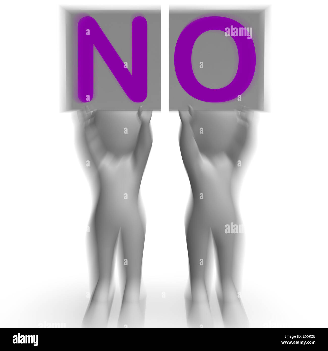 NO Placards Showing Complete Denial Refusal And Rejection Stock Photo ...