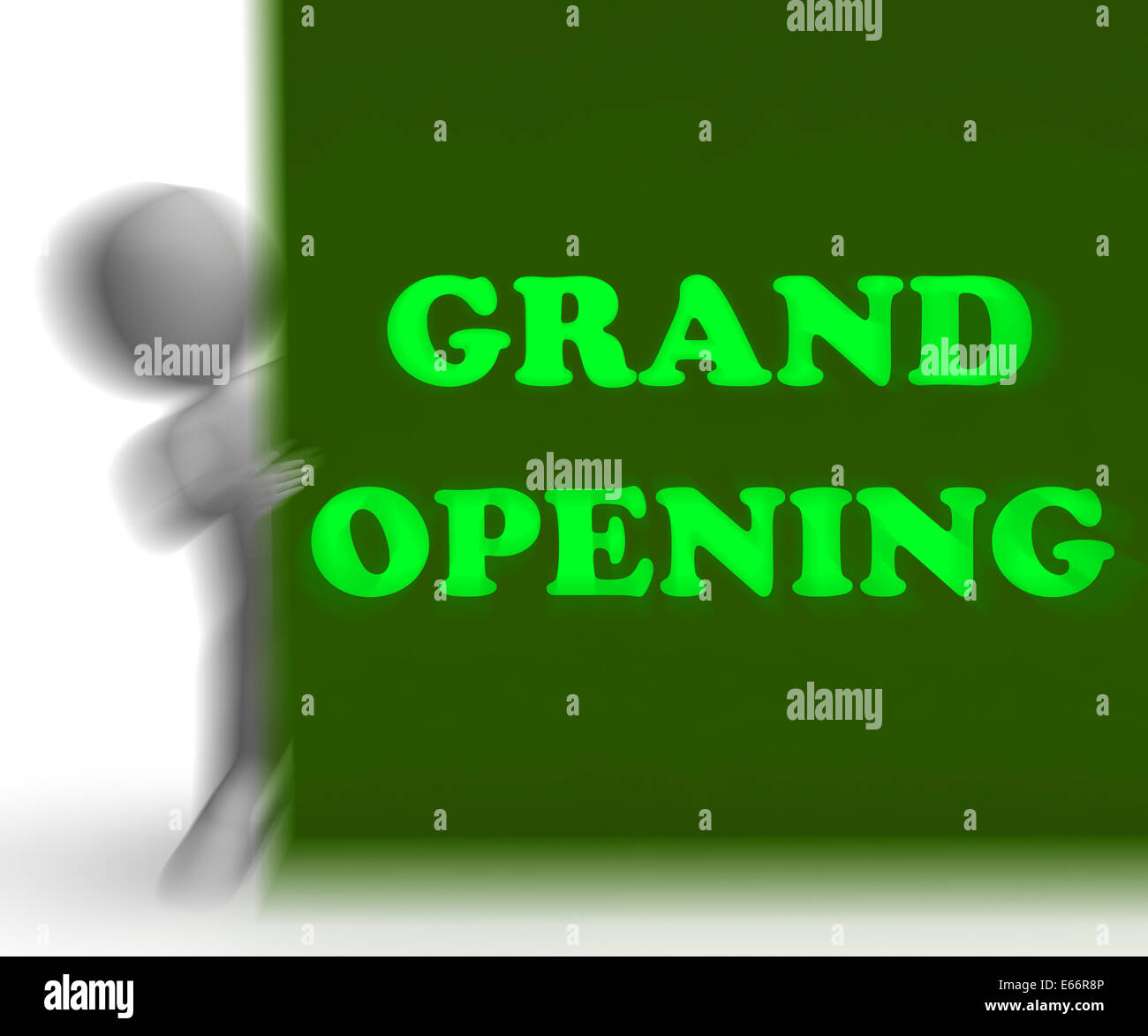 Grand Opening Placard Showing Inauguration Opening And New Shops Stock ...
