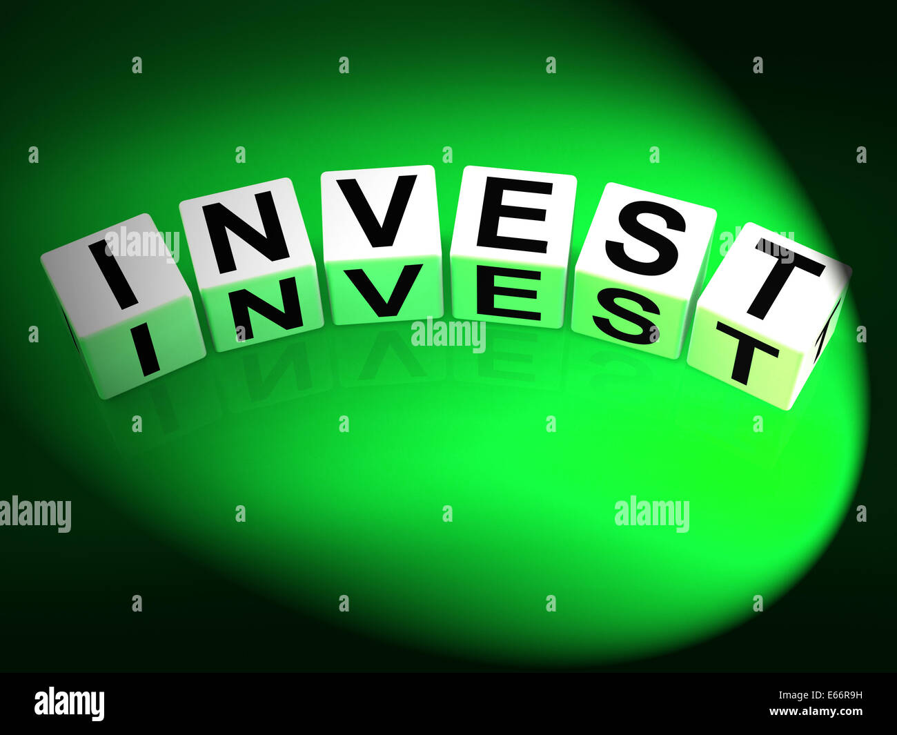 Invest Dice Referring to Investing Loaning or Endowing Stock Photo - Alamy