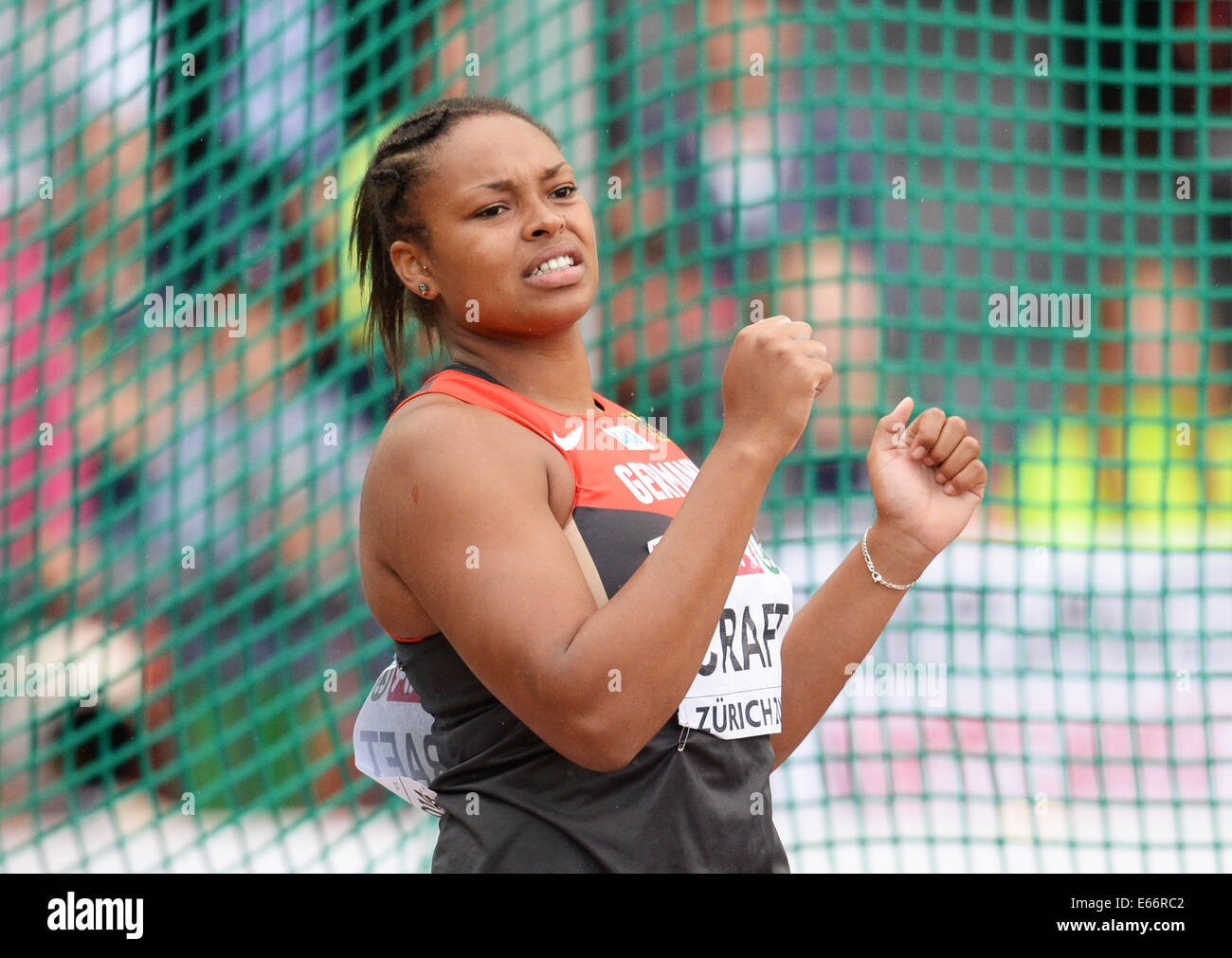 Zurich, Switzerland. 16th Aug, 2014. Shanice Craft of Germany competes ...