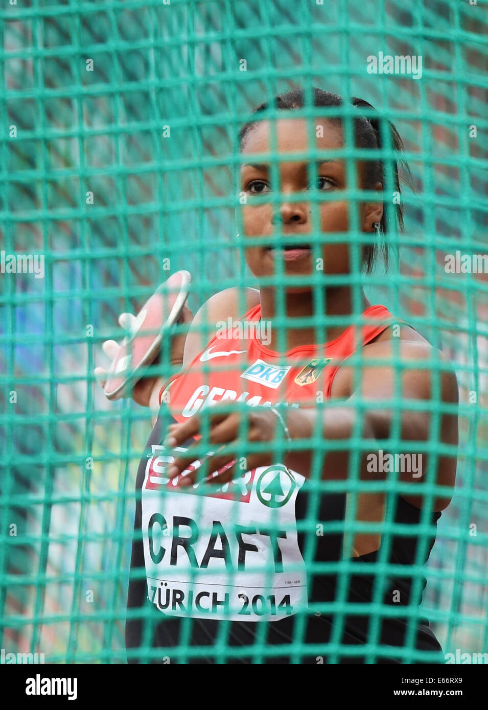 Zurich, Switzerland. 16th Aug, 2014. Shanice Craft of Germany competes ...