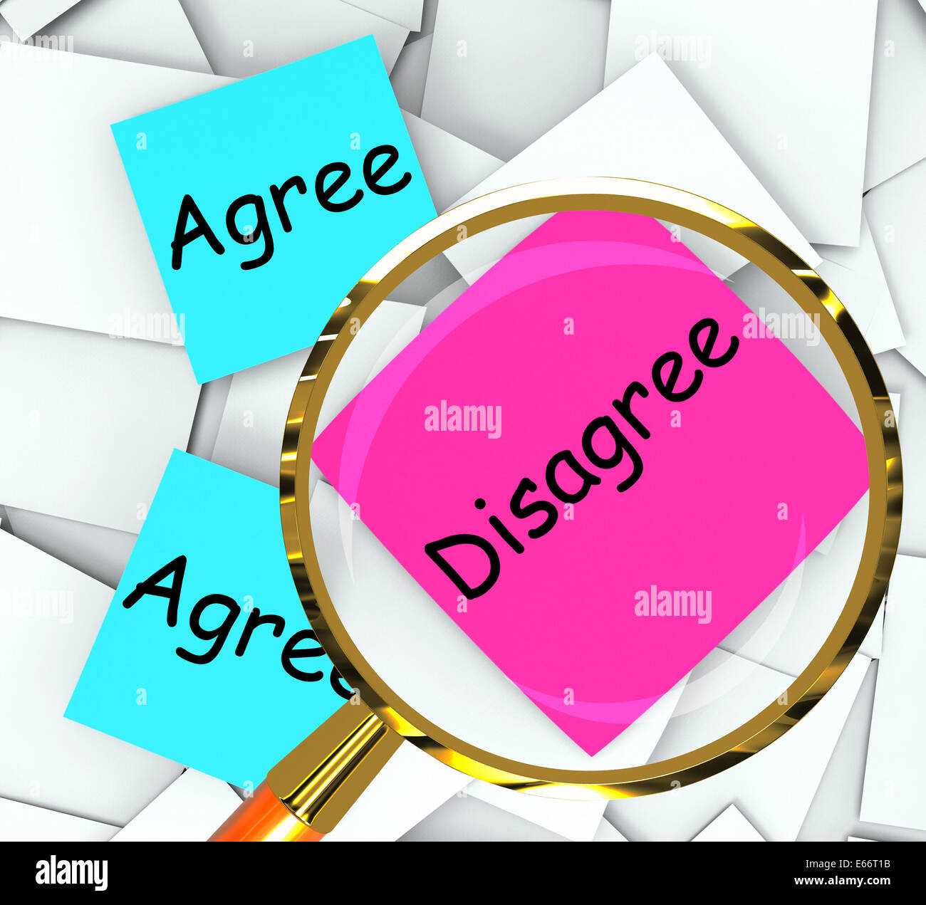 Agree Disagree Post-It Papers Meaning Opinion And Point Of View Stock ...