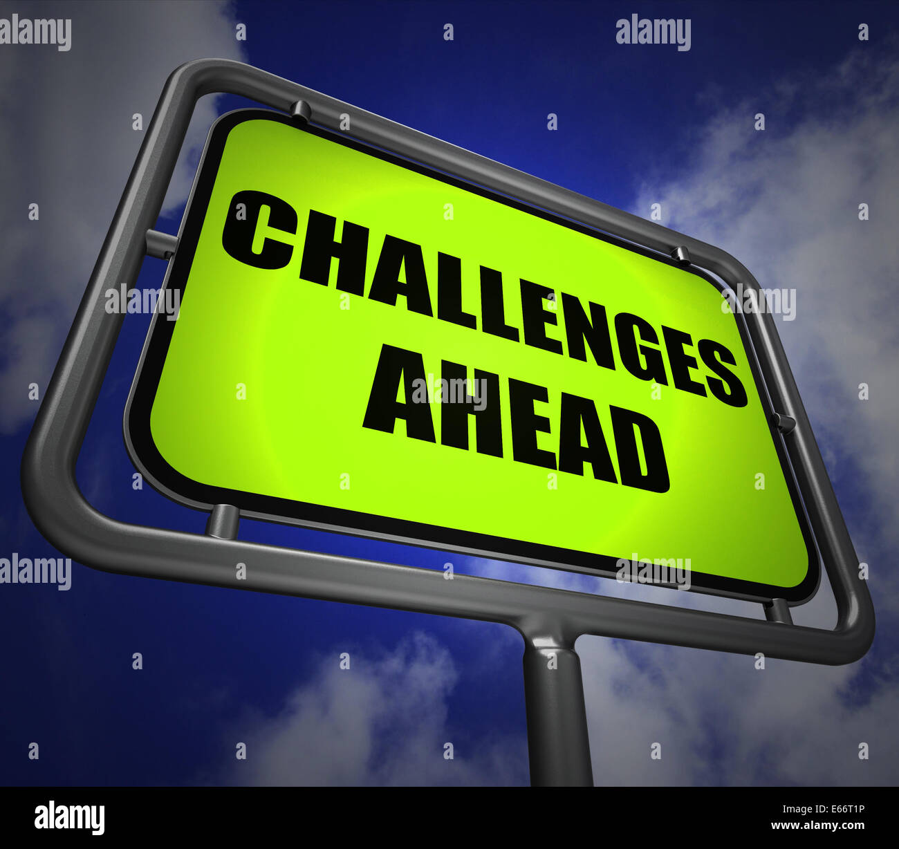 Challenges Ahead Signpost Showings to Overcome a Challenge or ...