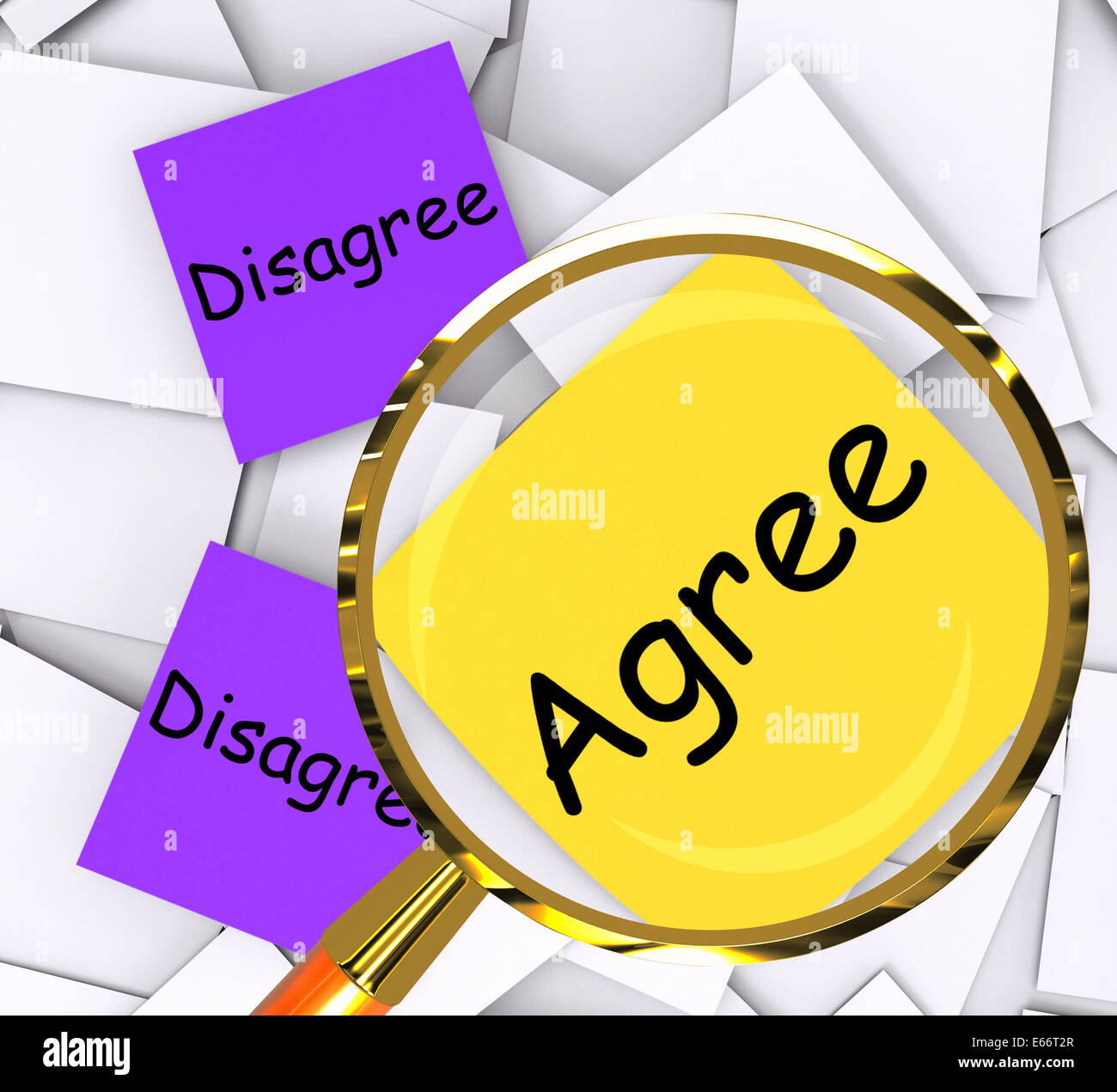 Agree Disagree Post-It Papers Showing In Favor Of Or Against Stock ...