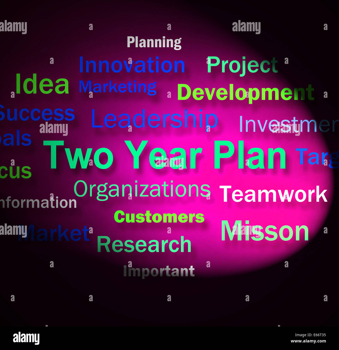 Two Year Plan Words Showing Planning For Next 2 Years Stock Photo - Alamy