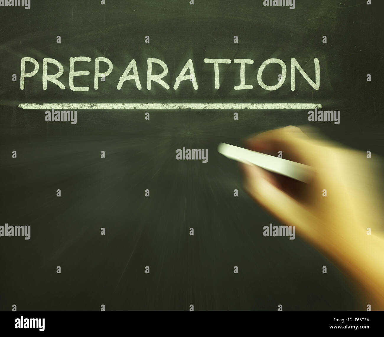 Preparation Chalk Showing Groundwork Plan And Readiness Stock Photo - Alamy
