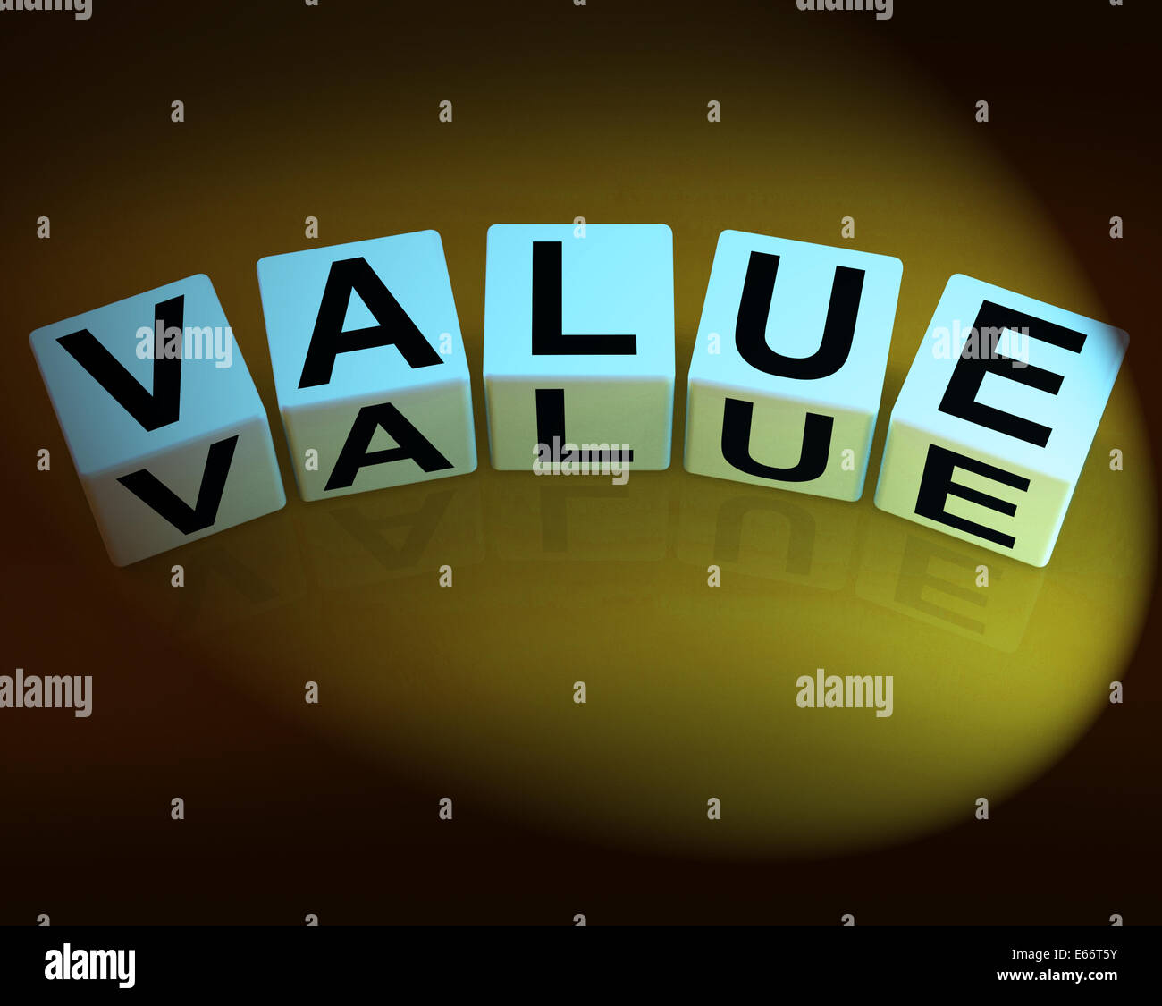 Value Dice Representing Importance Significance and Worth Stock Photo ...