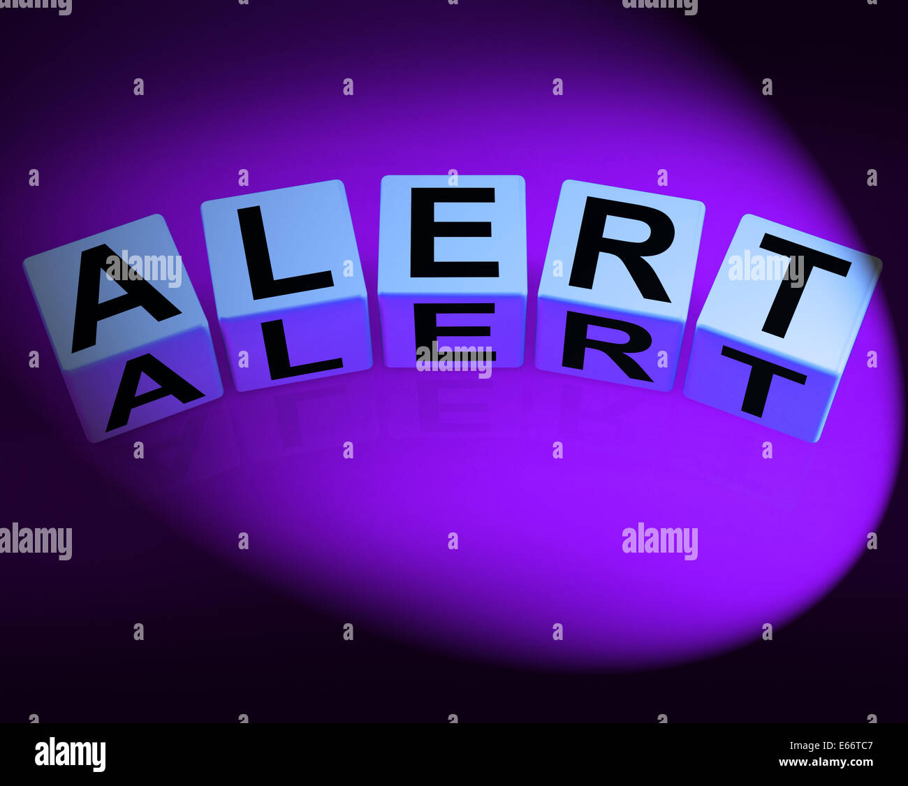 Alert Dice Representing Notification Alerts and Notice Stock Photo - Alamy
