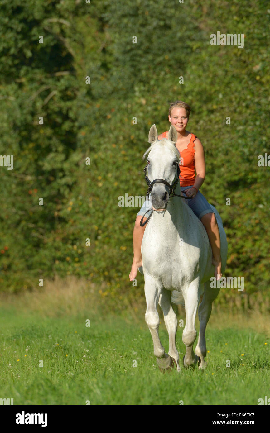 Woman Riding Bareback On Horse High Resolution Stock Photography and ...