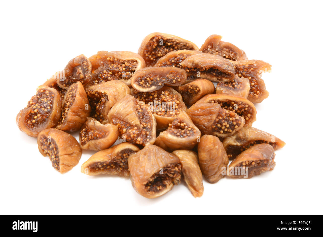 Chopped soft dried figs, isolated on a white background Stock Photo - Alamy