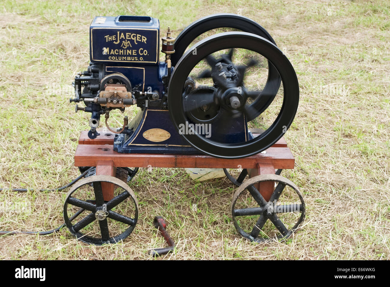 A Running Stationary Engine Made By The Jaeger Machine Co Stock Photo ...
