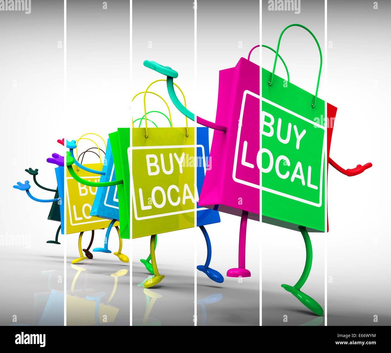 Buy Local Shopping Bags Representing Neighborhood Business and Market ...
