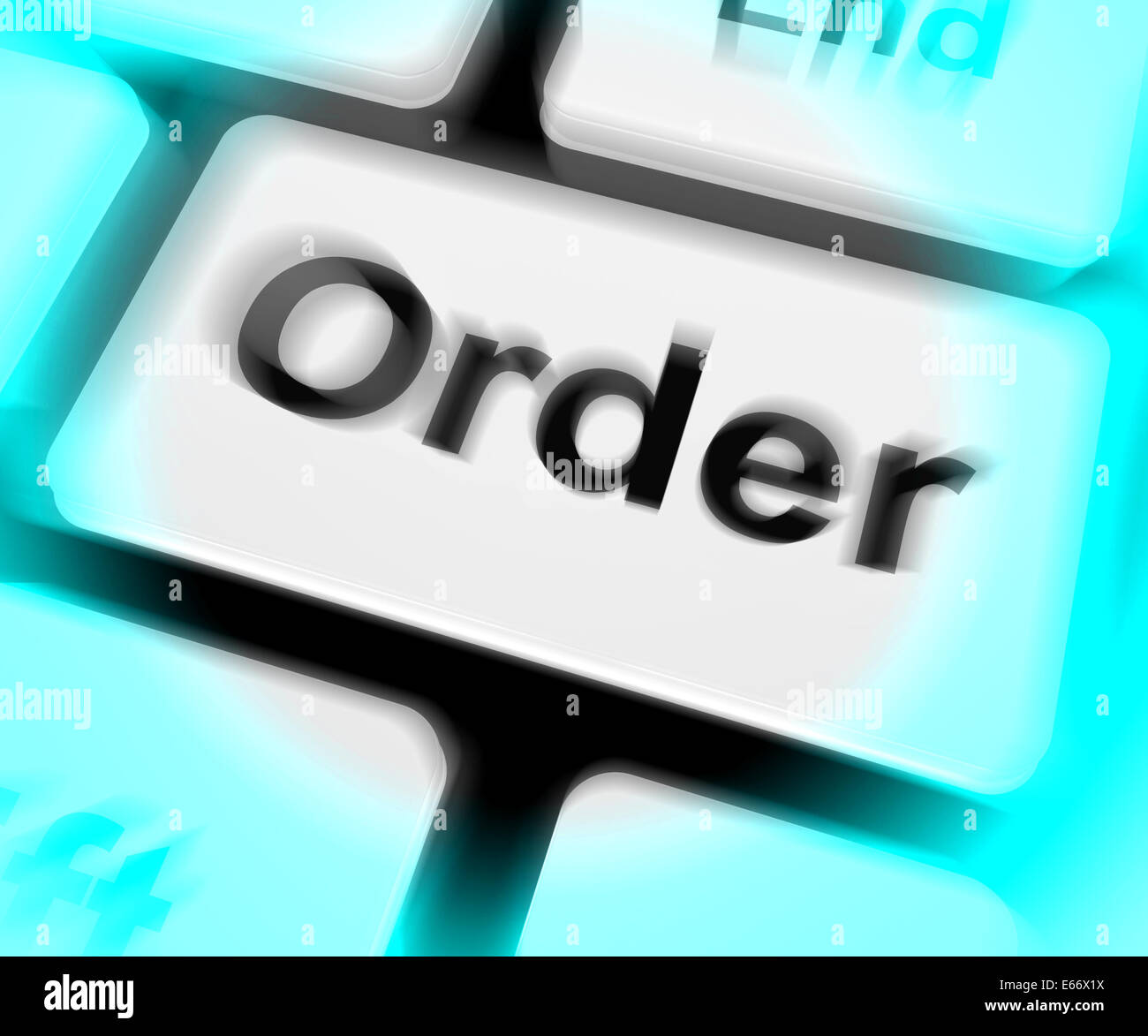 Order Keyboard Showing Buying Online In Web Stores Stock Photo - Alamy