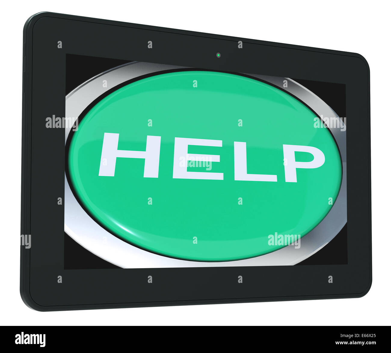 Help Tablet Showing Aid Assistance Or Answers Stock Photo - Alamy