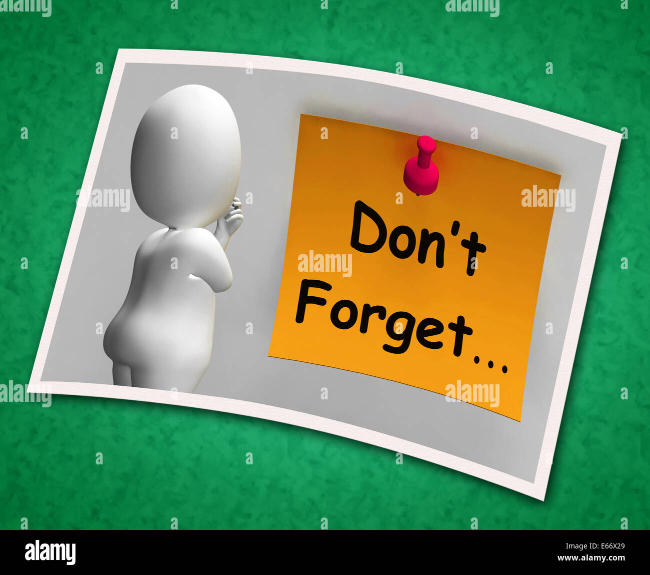 Don't Forget Photo Meaning Important Remember Forgetting Stock Photo ...