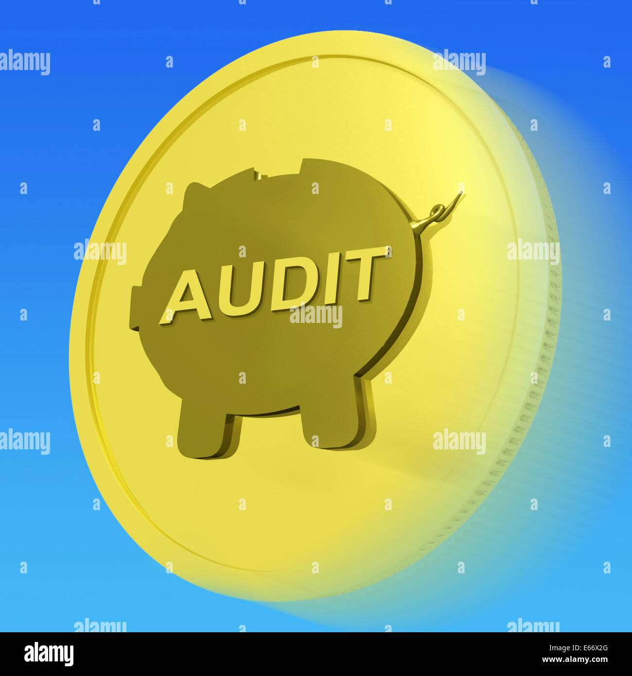 Audit Gold Coin Showing Auditing And Inspection Of Finances Stock Photo ...