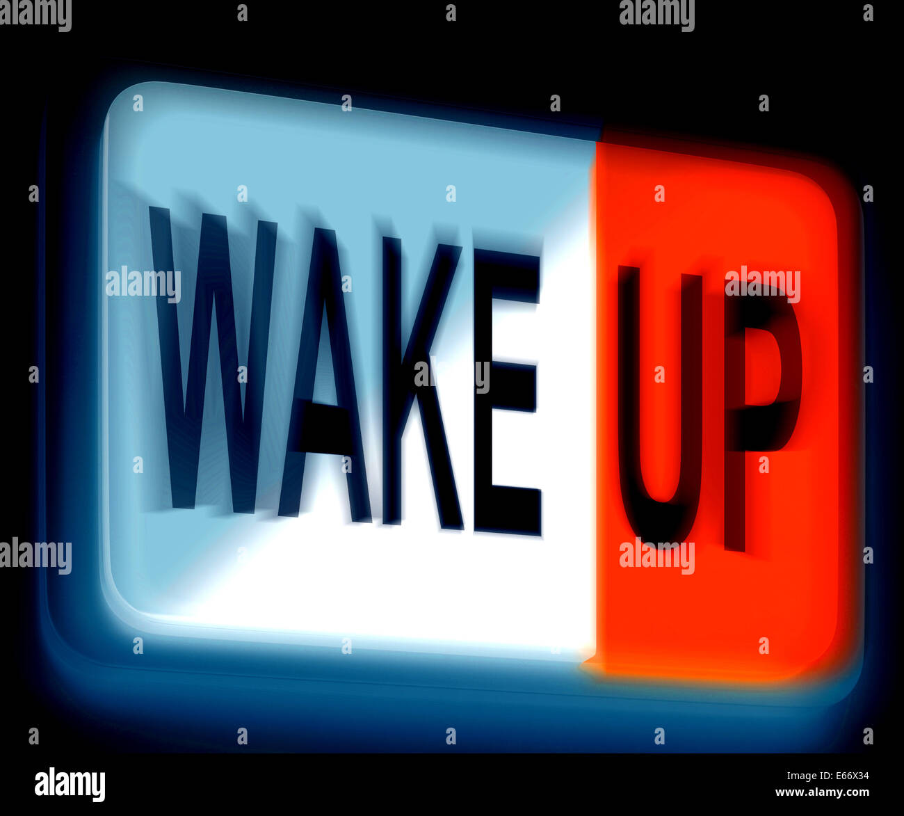 Wake Up Sign Means Awake and Rise Stock Photo - Alamy