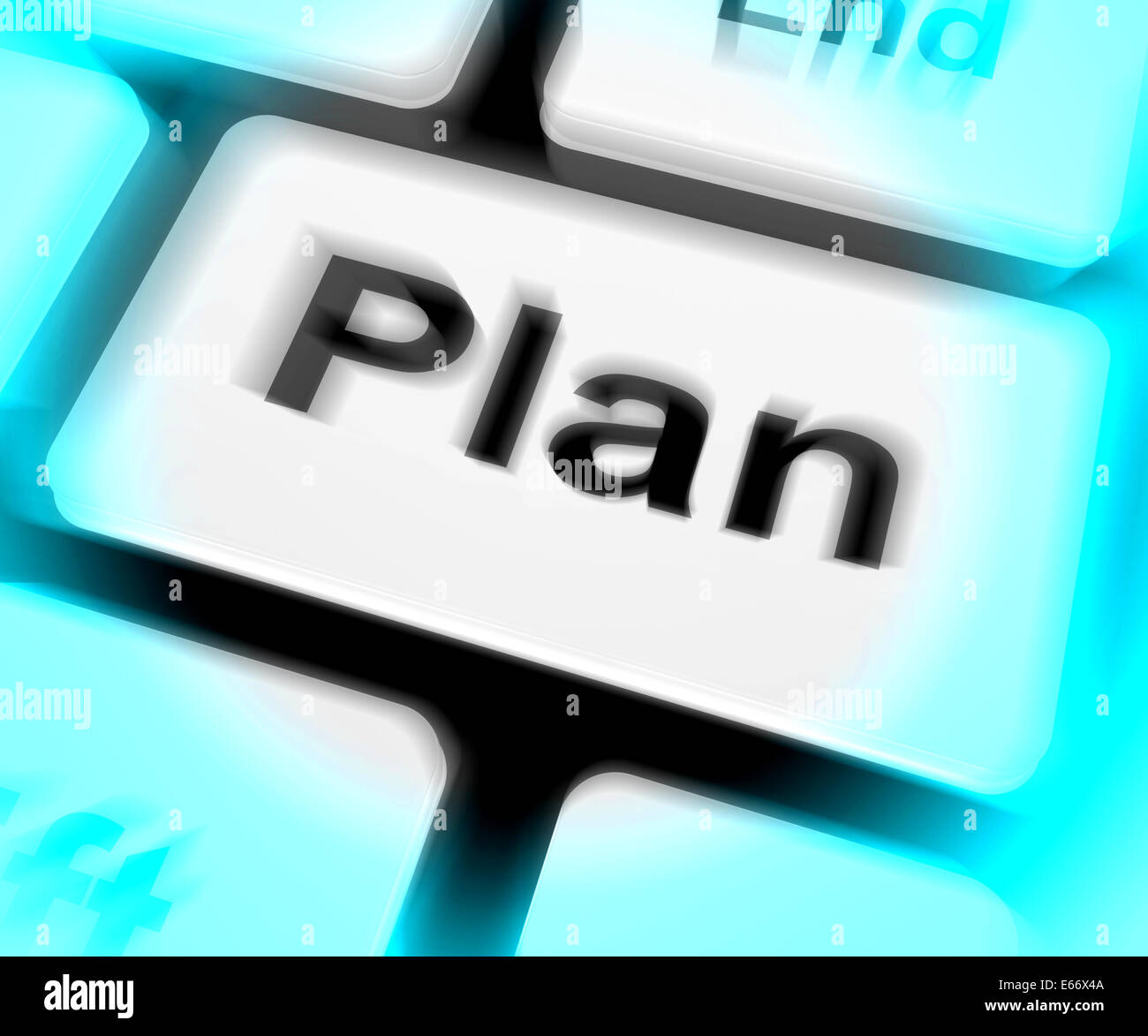 Plan Keyboard Showing Objectives Planning And Organizing Stock Photo ...