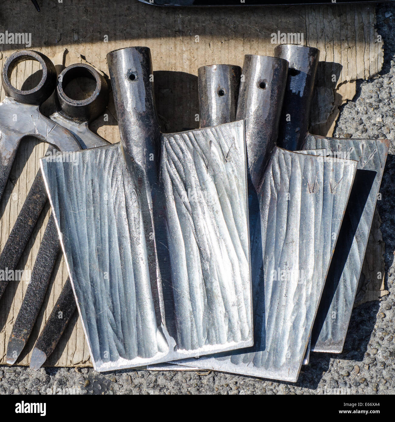 new agricultural tools on a market in italy Stock Photo - Alamy