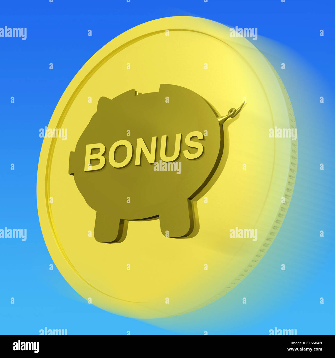 Bonus Gold Coin Meaning Monetary Reward Or Benefit Stock Photo - Alamy