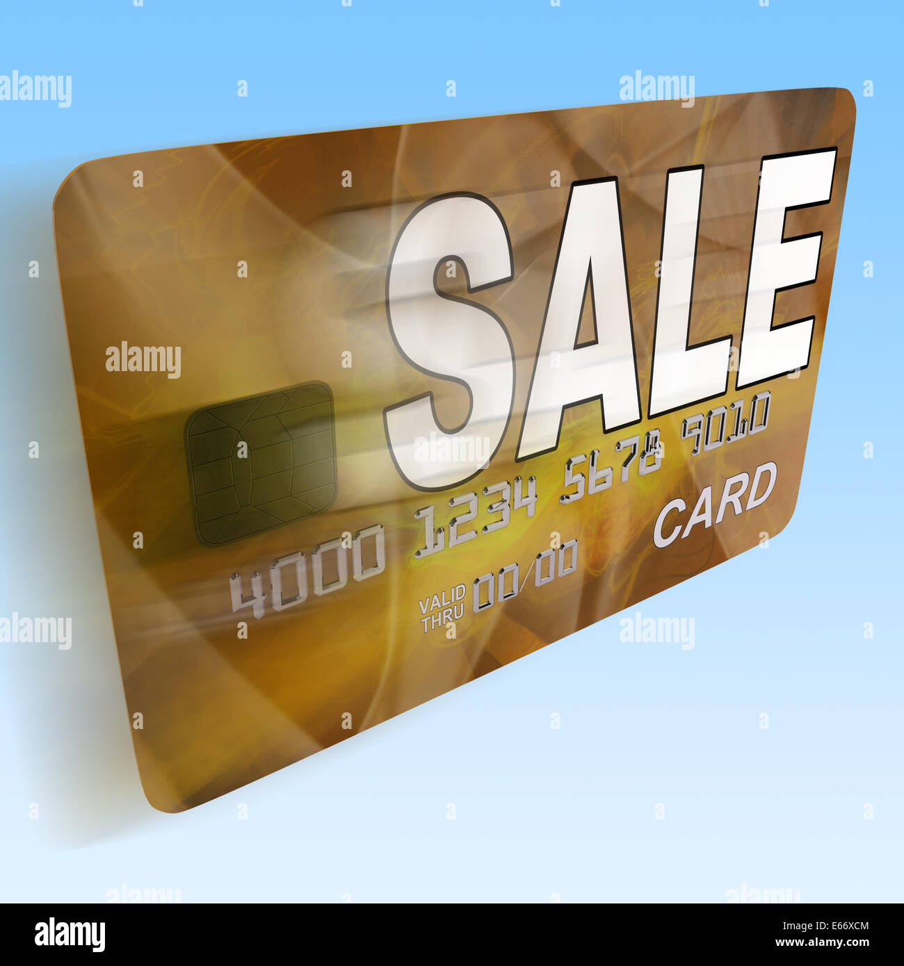 Sale On Credit Debit Card Flying Showing Offer Bargain Promotion Stock ...
