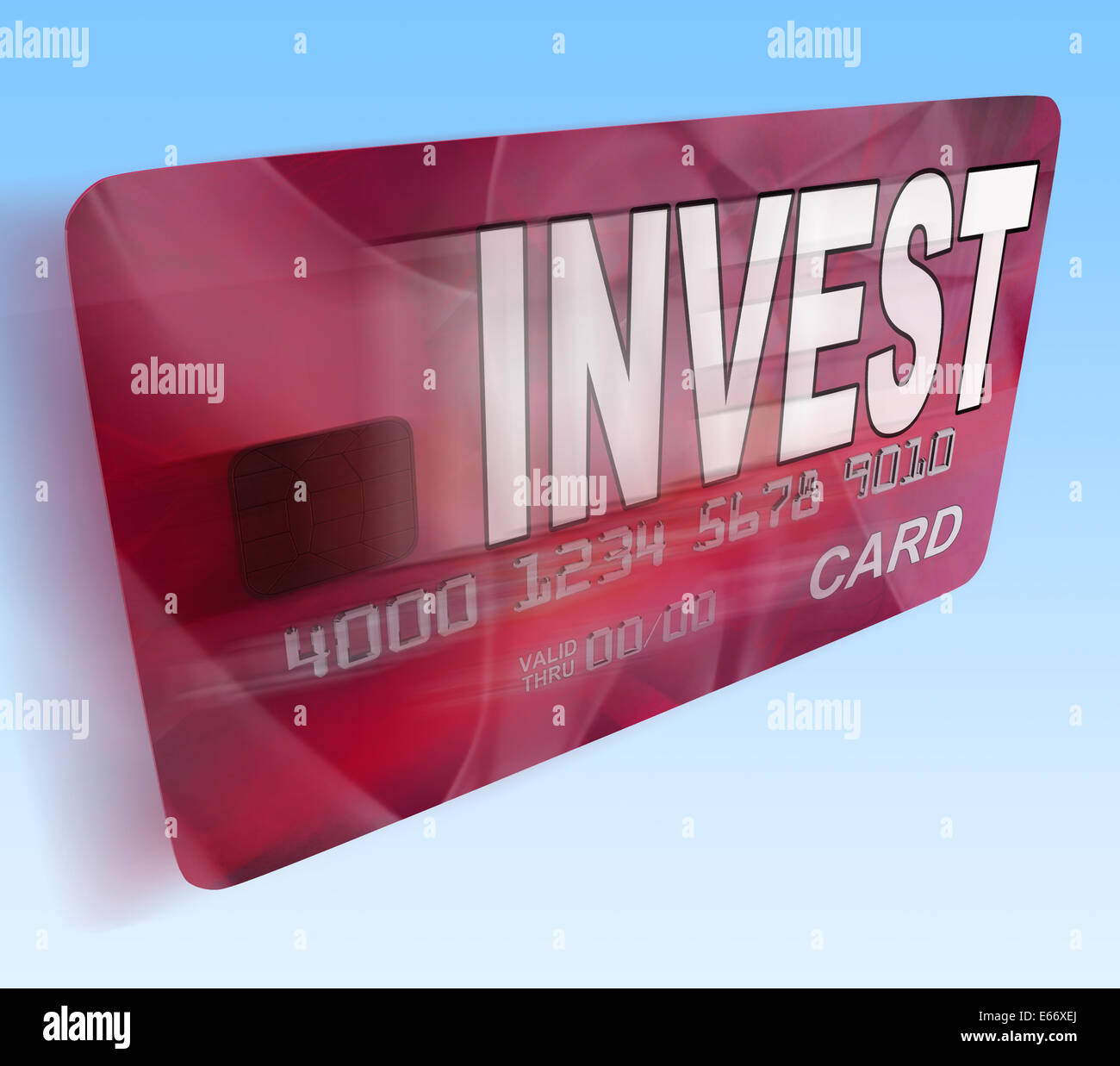 Invest on Credit Debit Card Flying Showing Investing Money Stock Photo ...