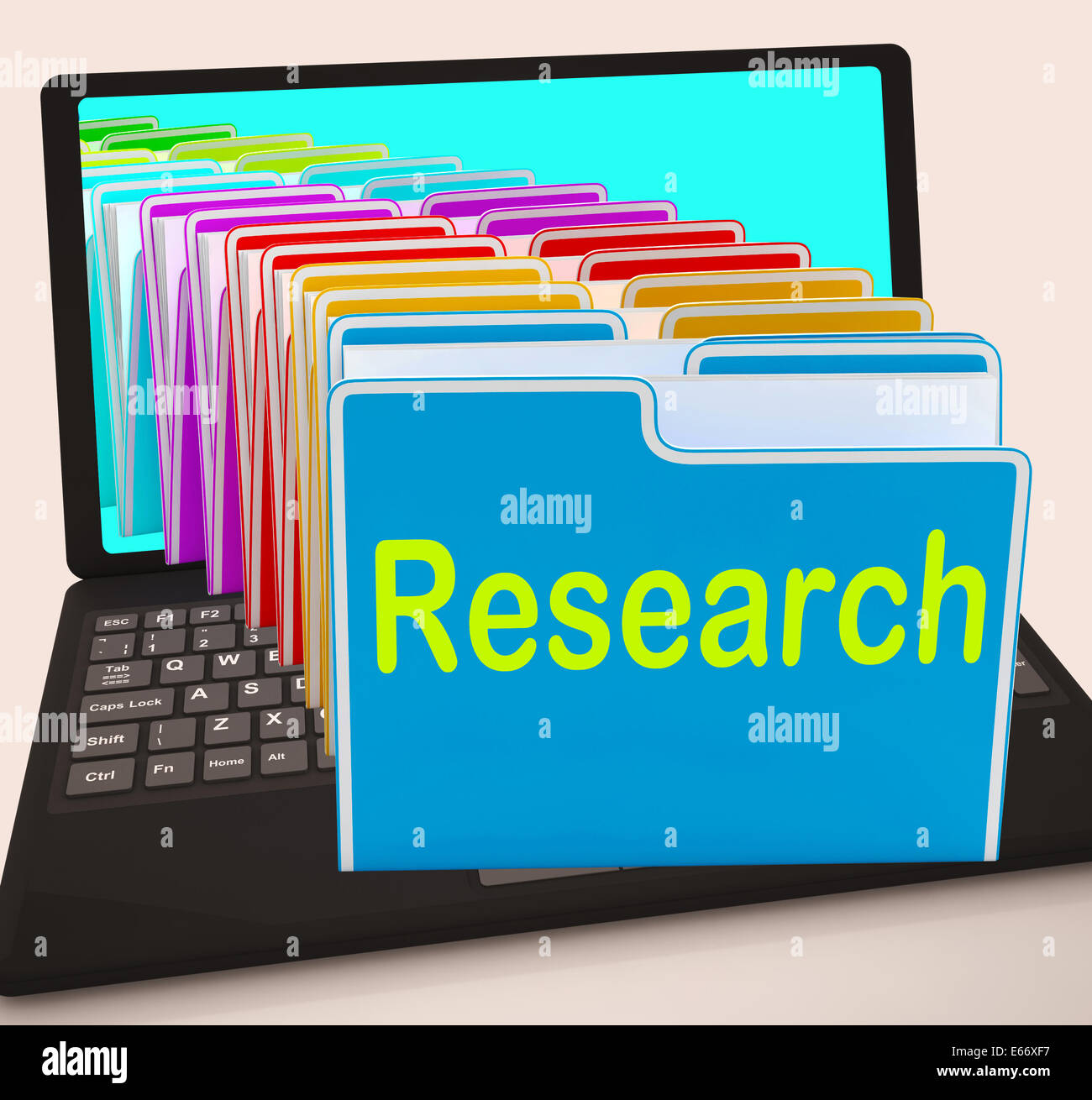 Research Folders Laptop Meaning Investigation Gathering Data And ...
