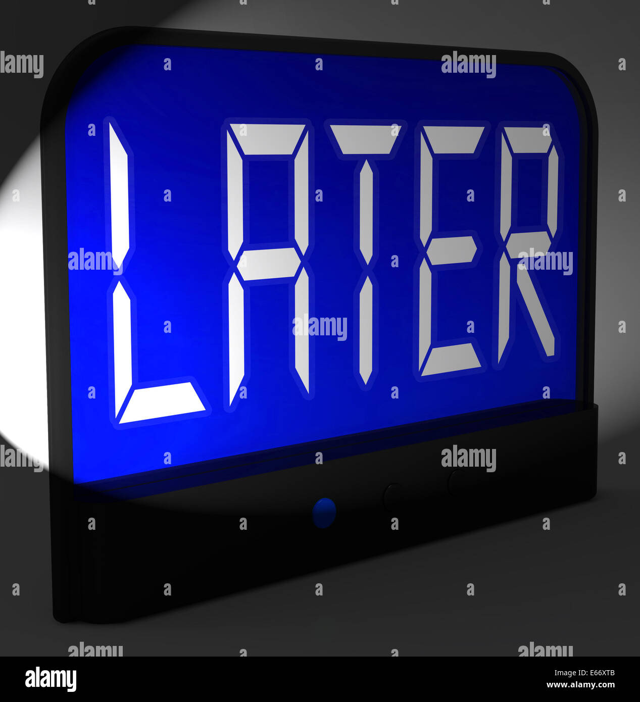 Later Digital Clock Showing Afterwards Or In A While Stock Photo - Alamy