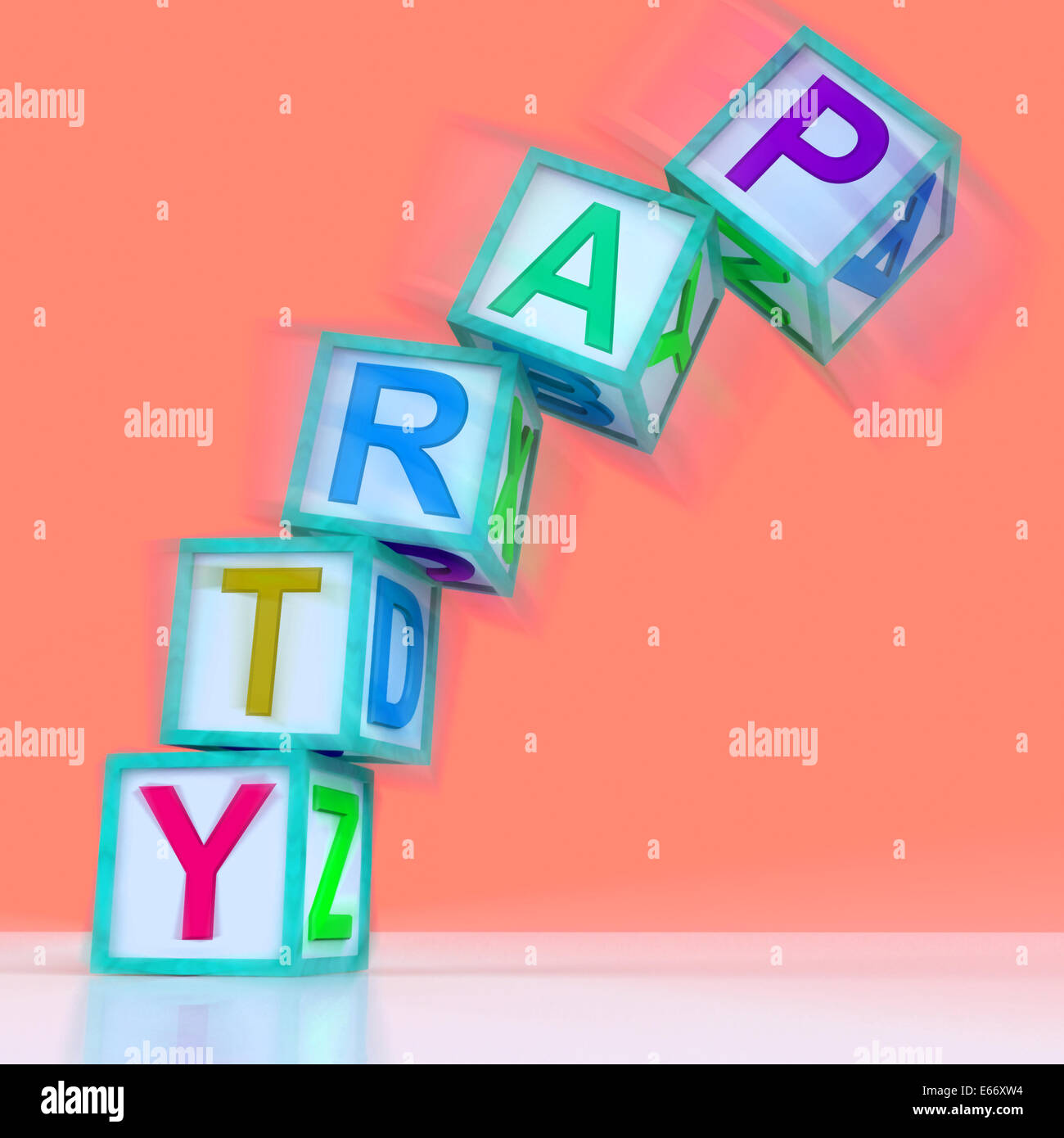 Party Letters Meaning Celebration Event Or Socializing Stock Photo - Alamy