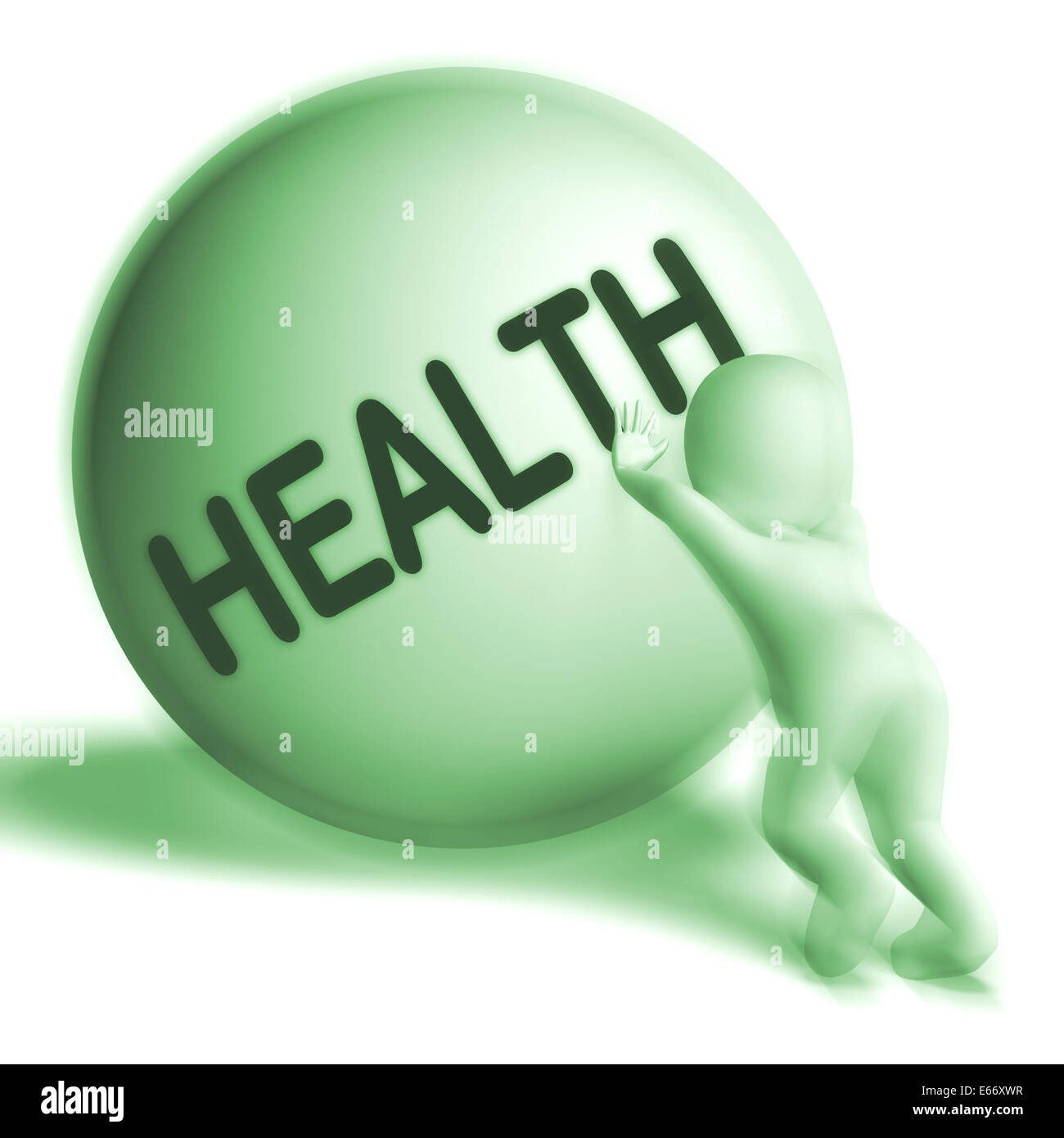 Health Uphill 3D Sphere Showing Healthy Medical Wellbeing Stock Photo ...