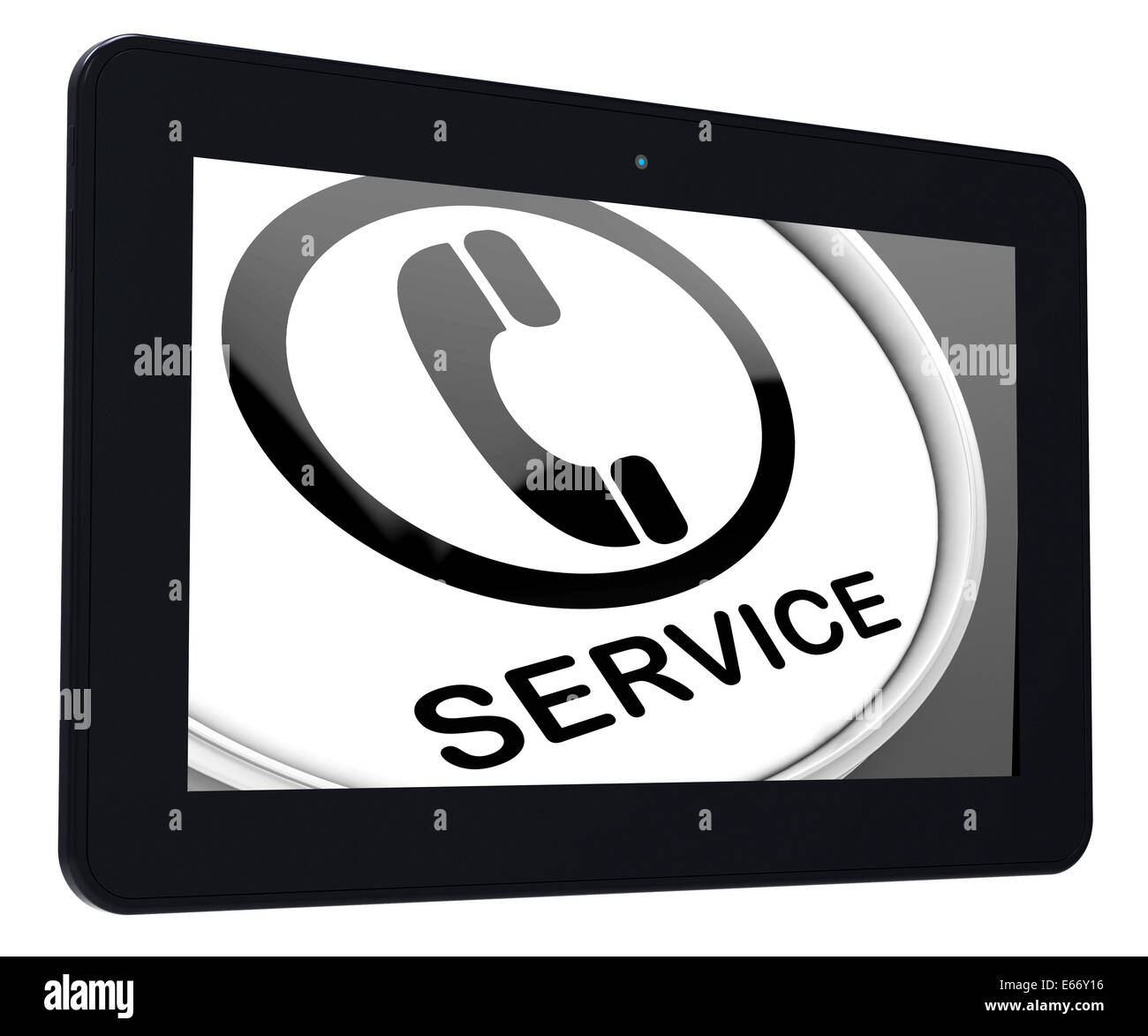 Service Tablet Meaning Call For Customer Help Stock Photo - Alamy